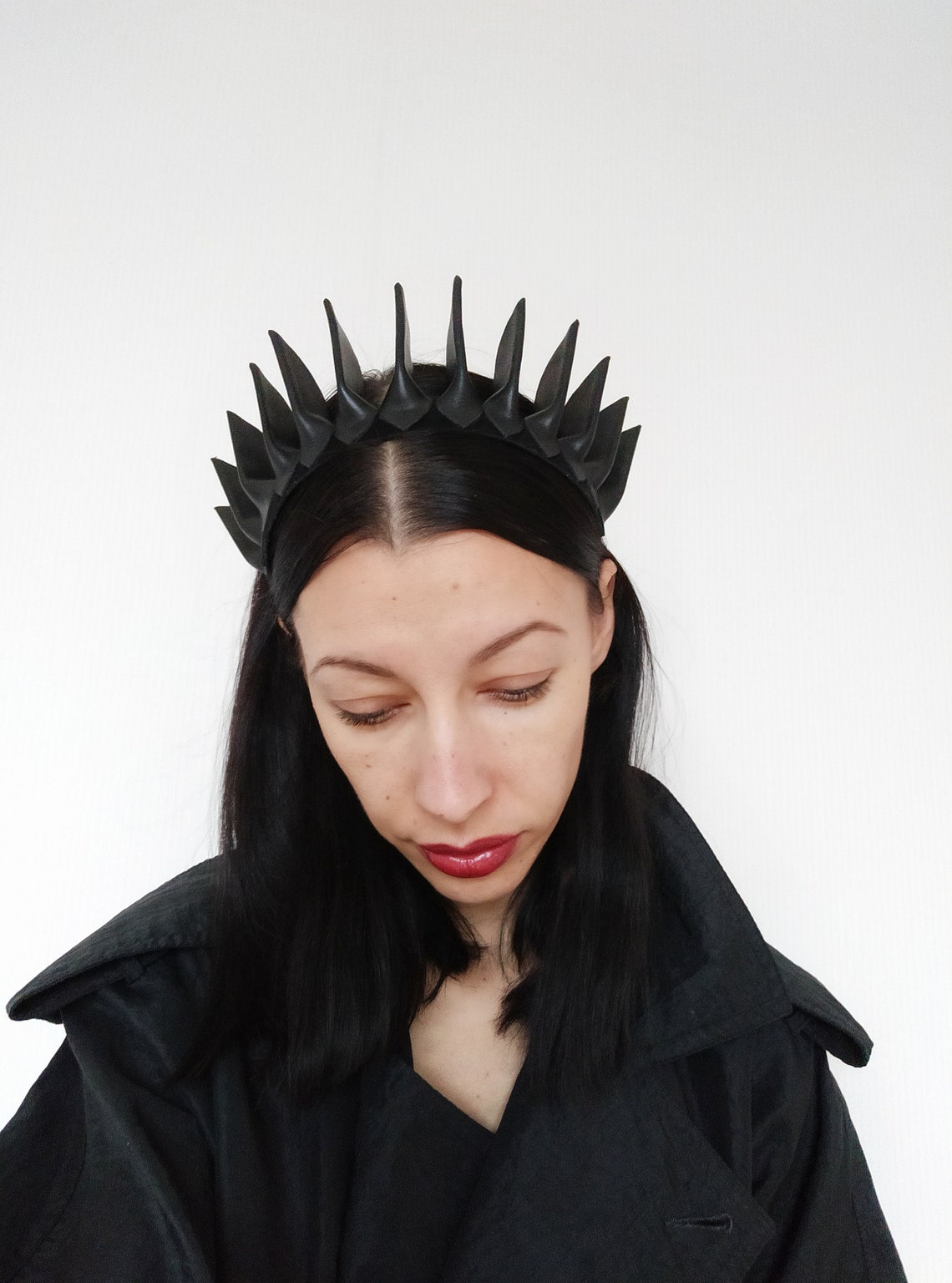 Leather Black Crown in Gothic Style/ King Crown / Medieval | Etsy