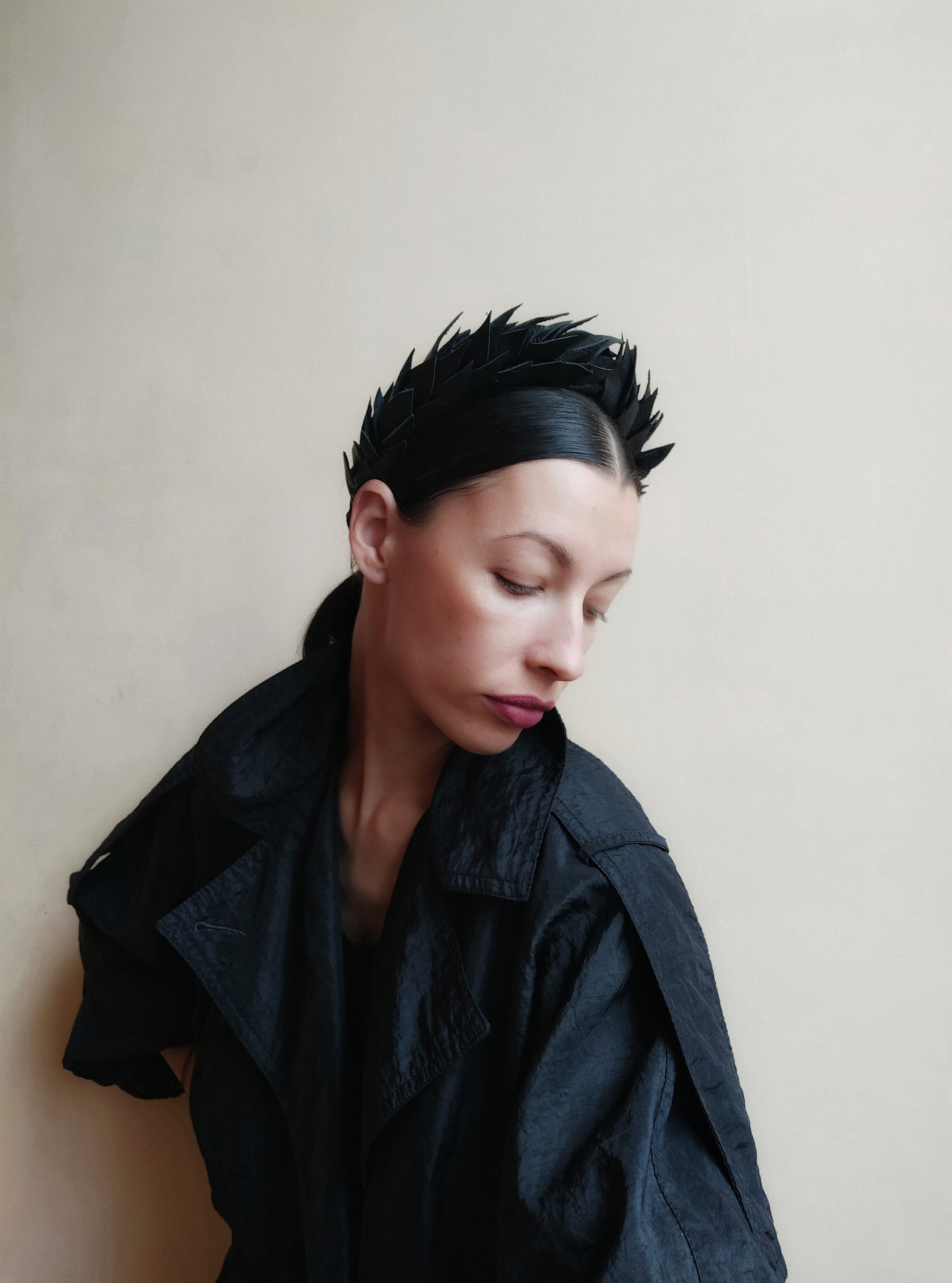 Black Leather Gothic Crown/ Witch Crown - Etsy