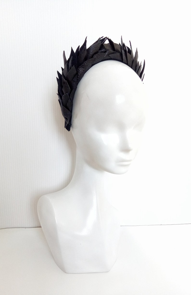 Black Leather Crown in Gothic Style - Etsy