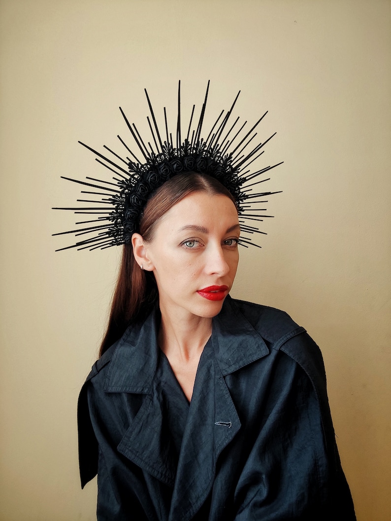 Gothic Crown Witch Crown Halloween Headband Black Halo - Etsy