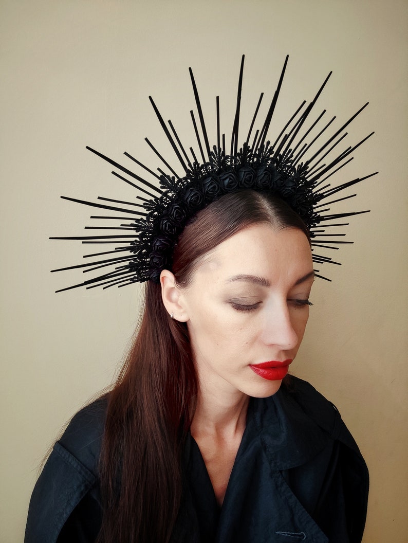 Gothic Crown Witch Crown Halloween Headband Black Halo - Etsy