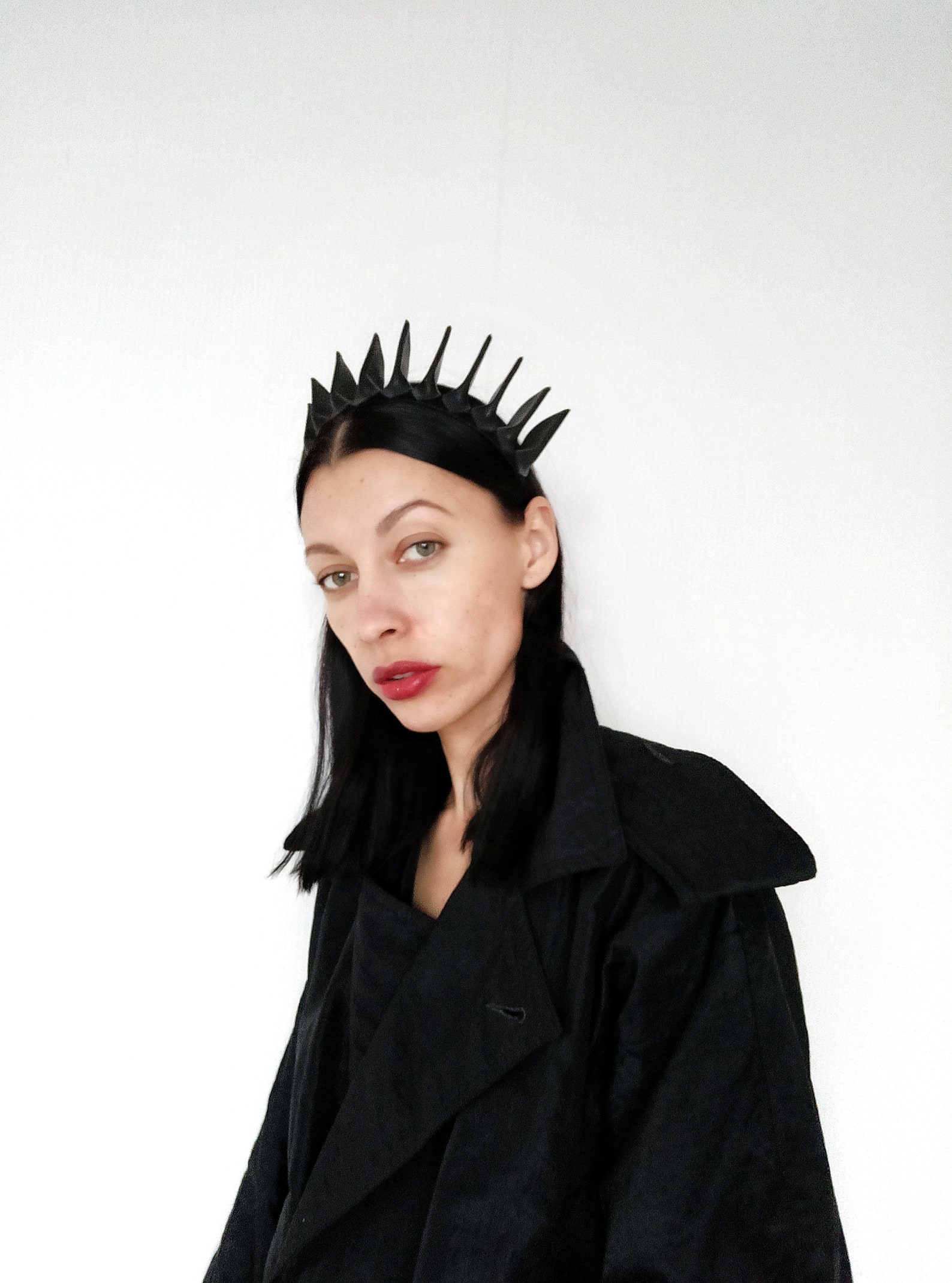 Leather Black Crown in Gothic Style/ King Crown / Medieval - Etsy