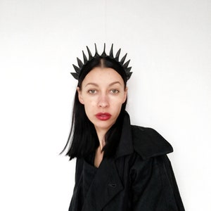 Leather Black Crown in Gothic Style/ King Crown / Medieval Crown ...