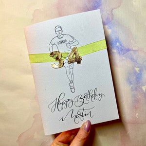Running Themed Birthday Card With Age | Jogger/runner| Athlete Birthday ...