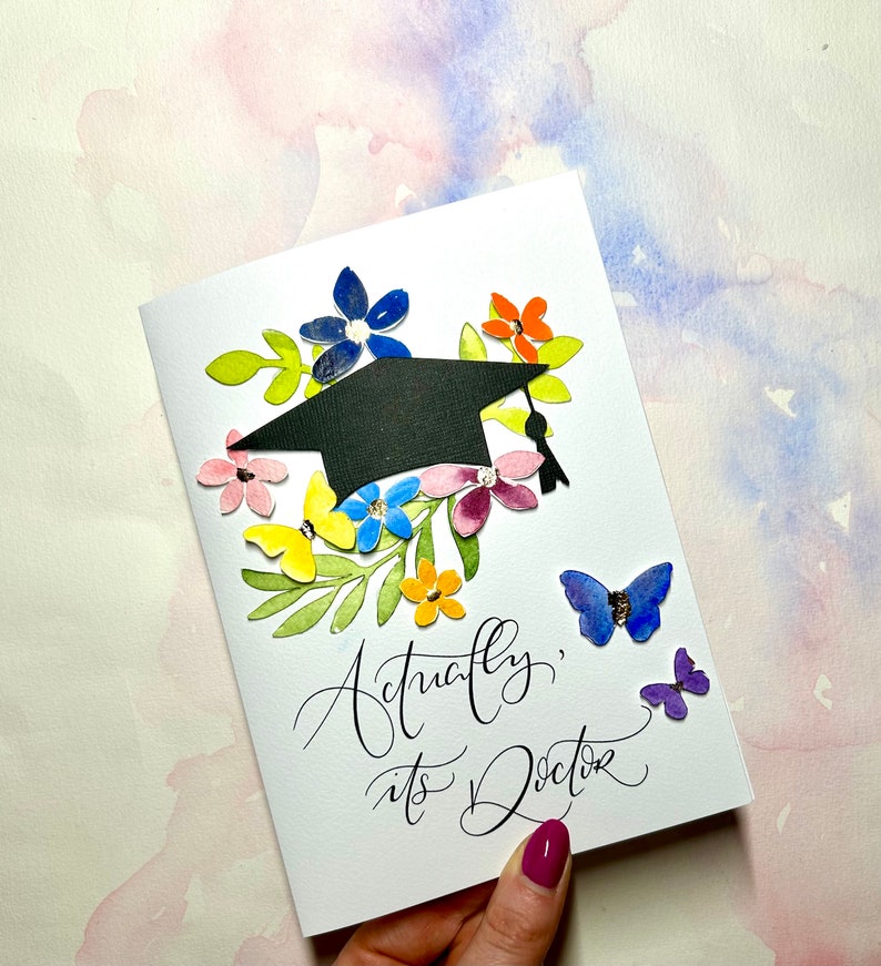 Personalized Graduation Card – Hand-calligraphy, Watercolor Flowers - Etsy