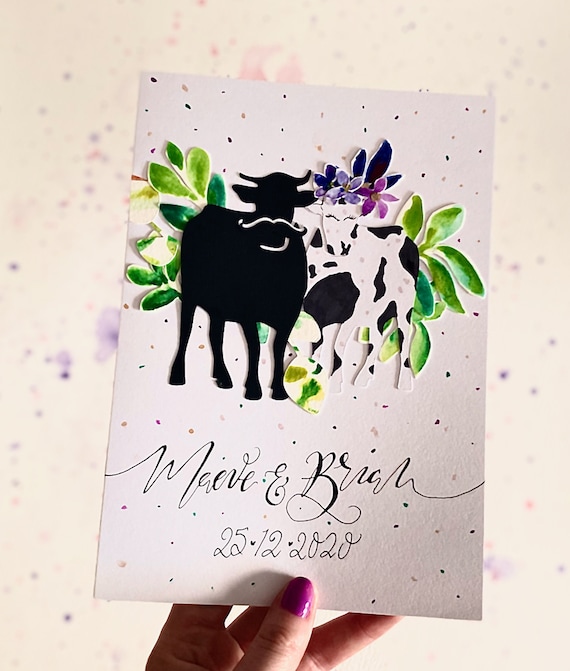 Personalised Farm Cow Wedding With Date | Etsy