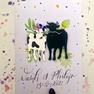 Personalized Cow Wedding Card | Farm Animal Engagement Card - Etsy