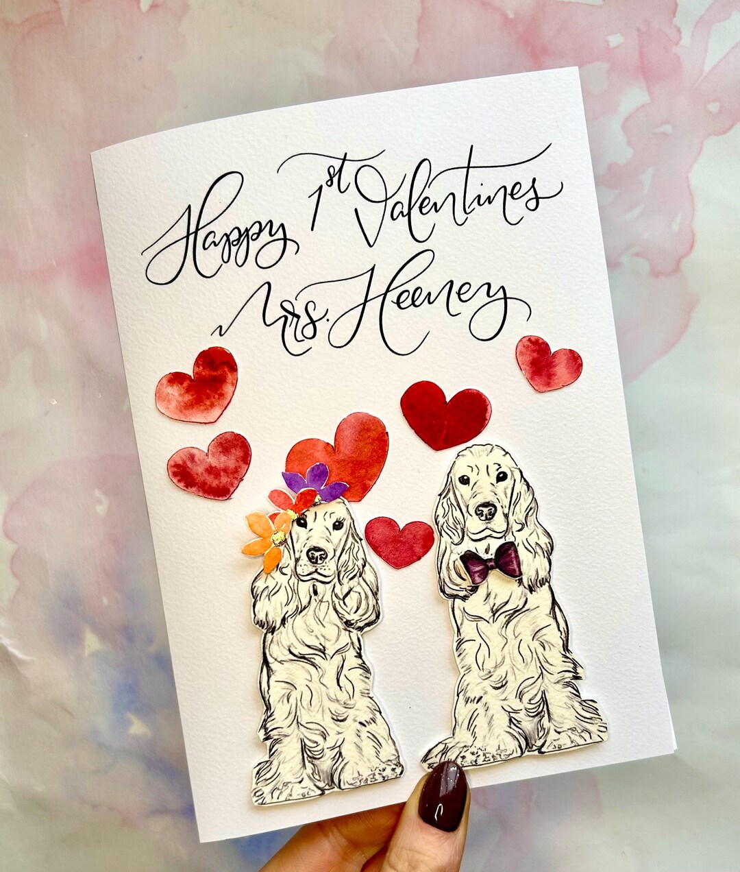 Cocker Spaniel Custom Card | Dog Wedding Card | Personalised ...