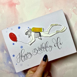 Scuba Diver Birthday Card | Open Water Diver | Personalised Message ...