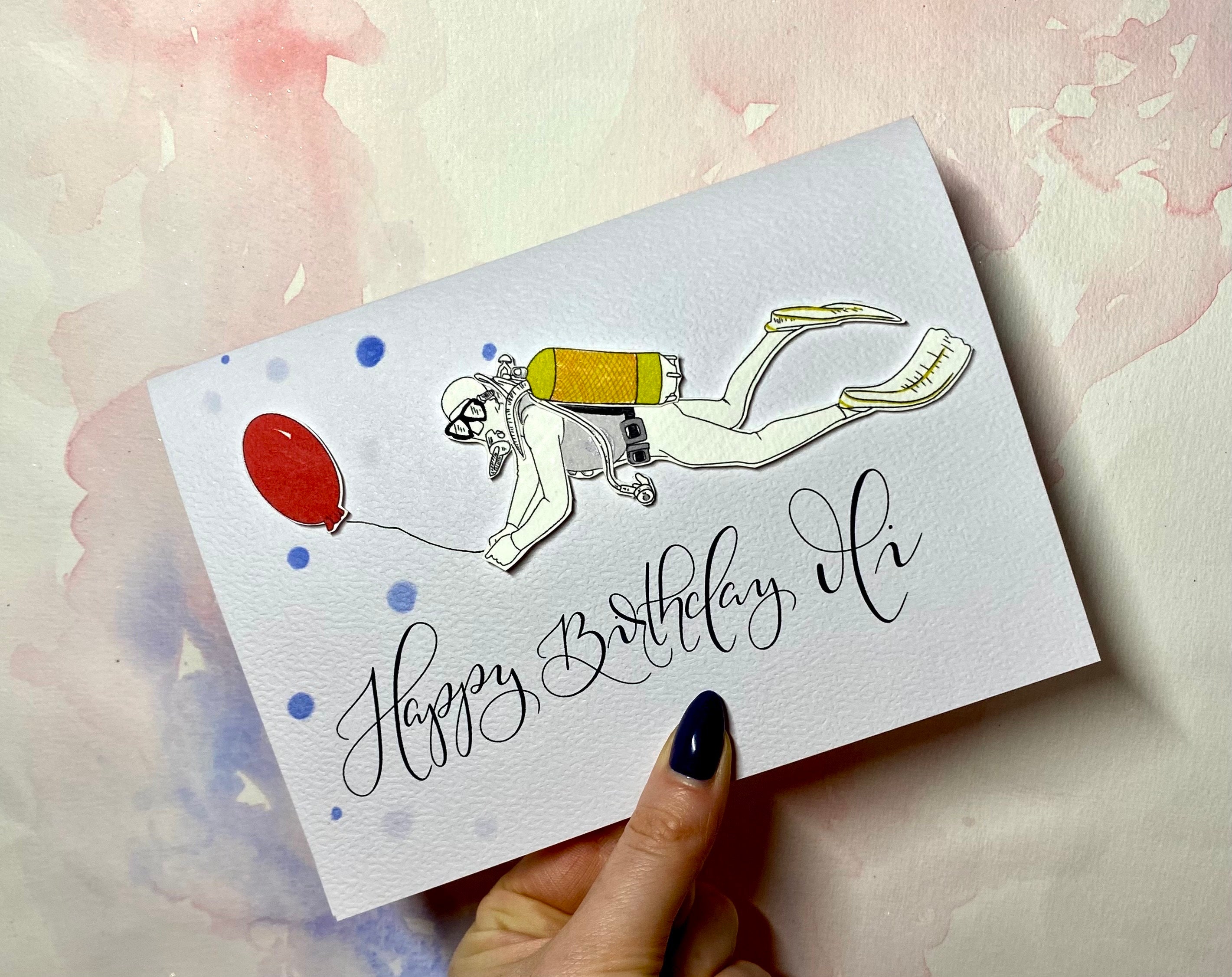 Scuba Diver Birthday Card | Open Water Diver | Personalised Message ...