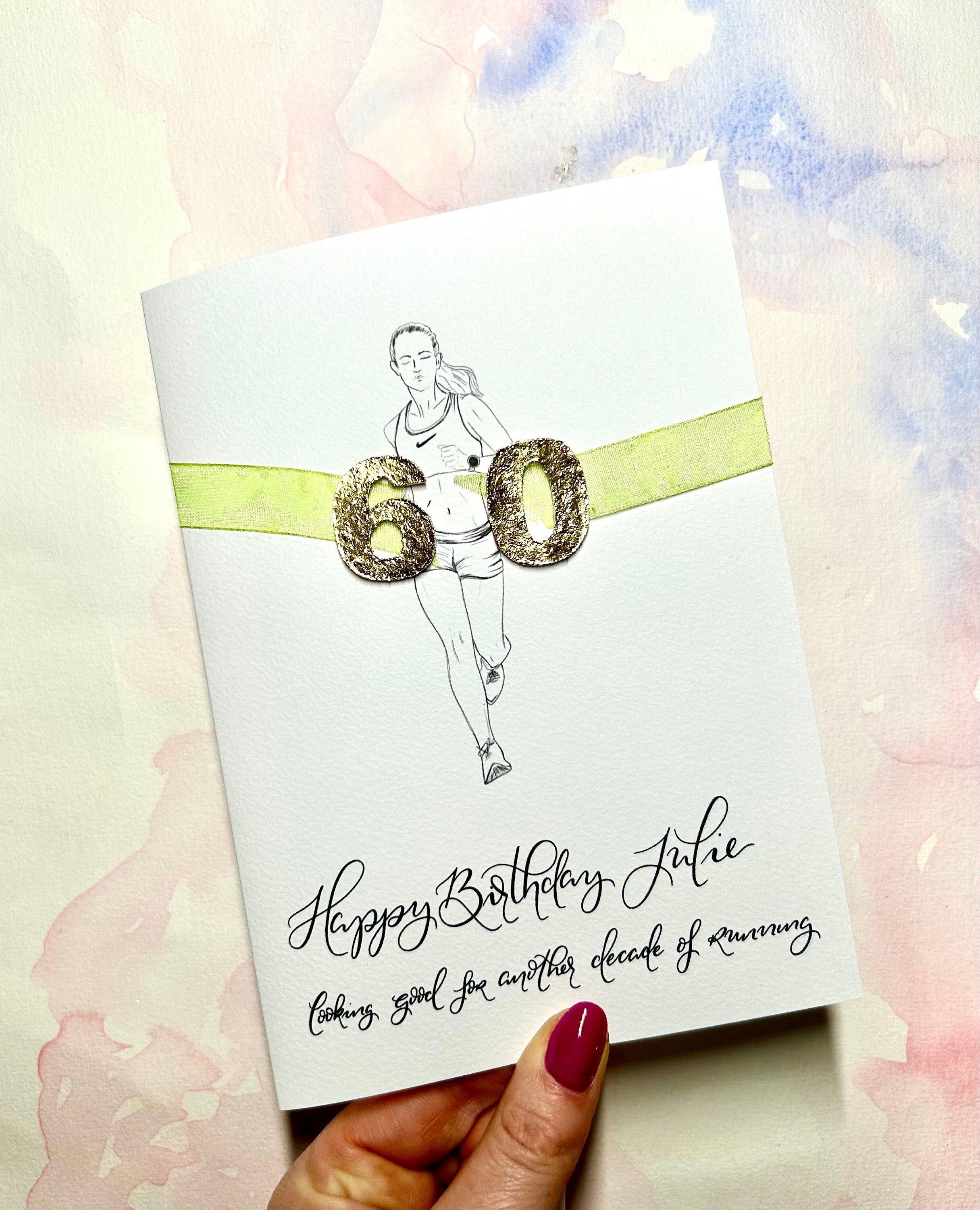 Running Themed Birthday Card With Age | Jogger/runner| Athlete Birthday ...