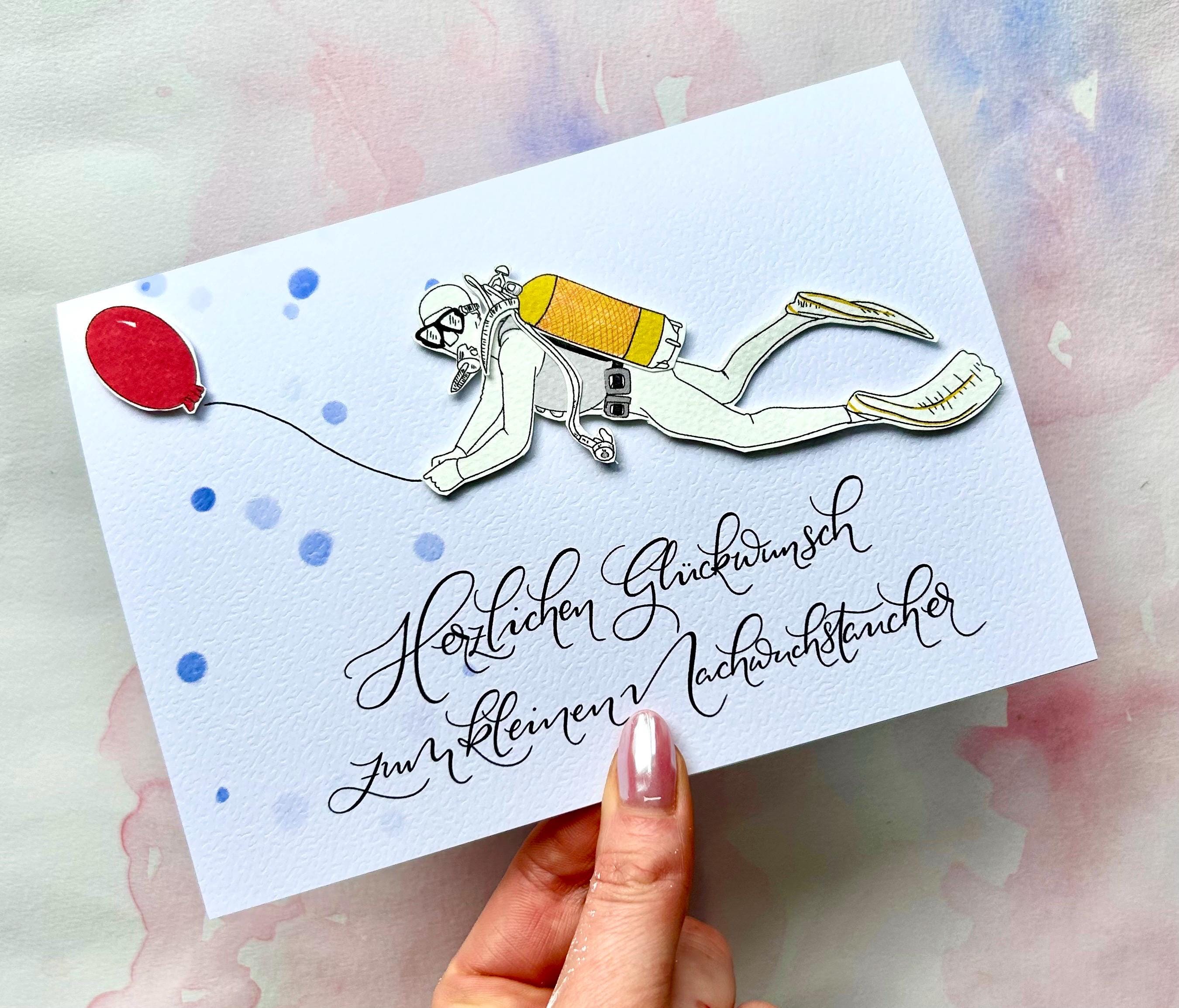 Scuba Diver Birthday Card | Open Water Diver | Personalised Message ...