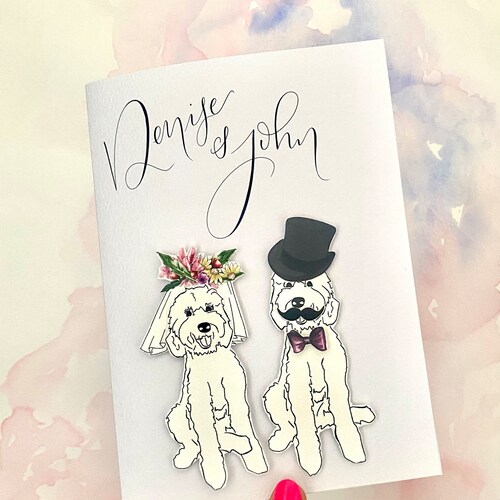Personalised Wedding Card Dog Wedding Card Card for - Etsy