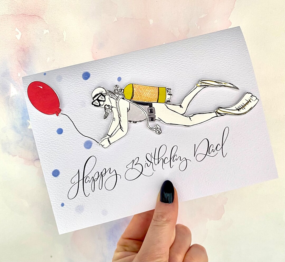Scuba Diver Birthday Card Open Water Diver Personalised With ...