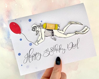 Personalised Scuba Diving Cake Topper - Etsy