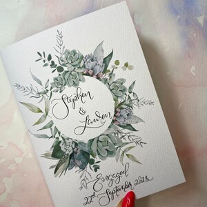 Personalized Calligraphy Wedding Card | Handmade Couple Name Keepsake ...