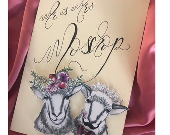 Sheep Wedding Invitation - Etsy