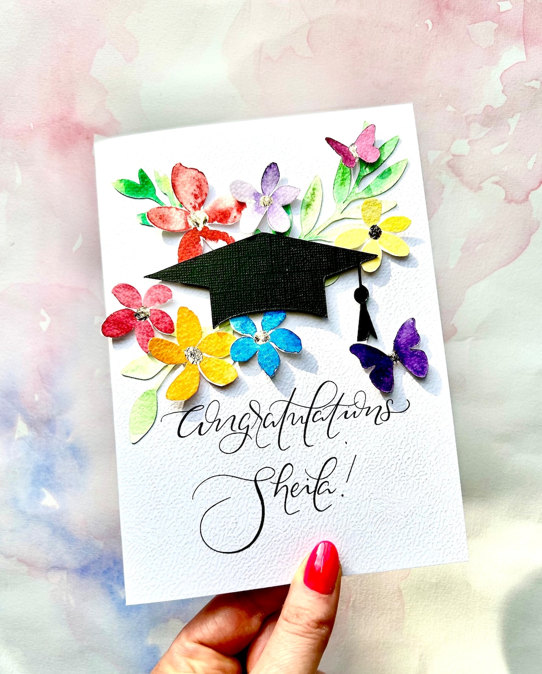Personalised Graduation Card – Custom Calligraphy Card for College ...