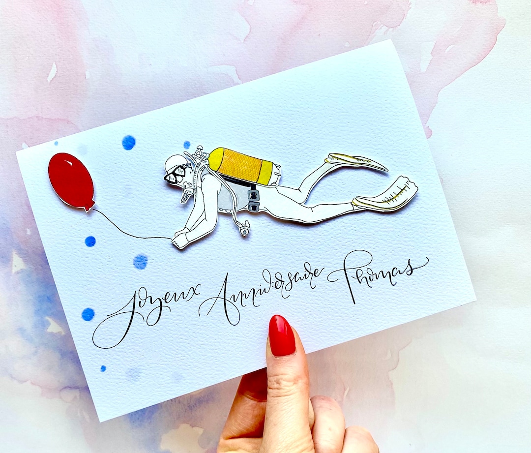 Scuba Diver Birthday Card Open Water Diver Personalised Message With ...