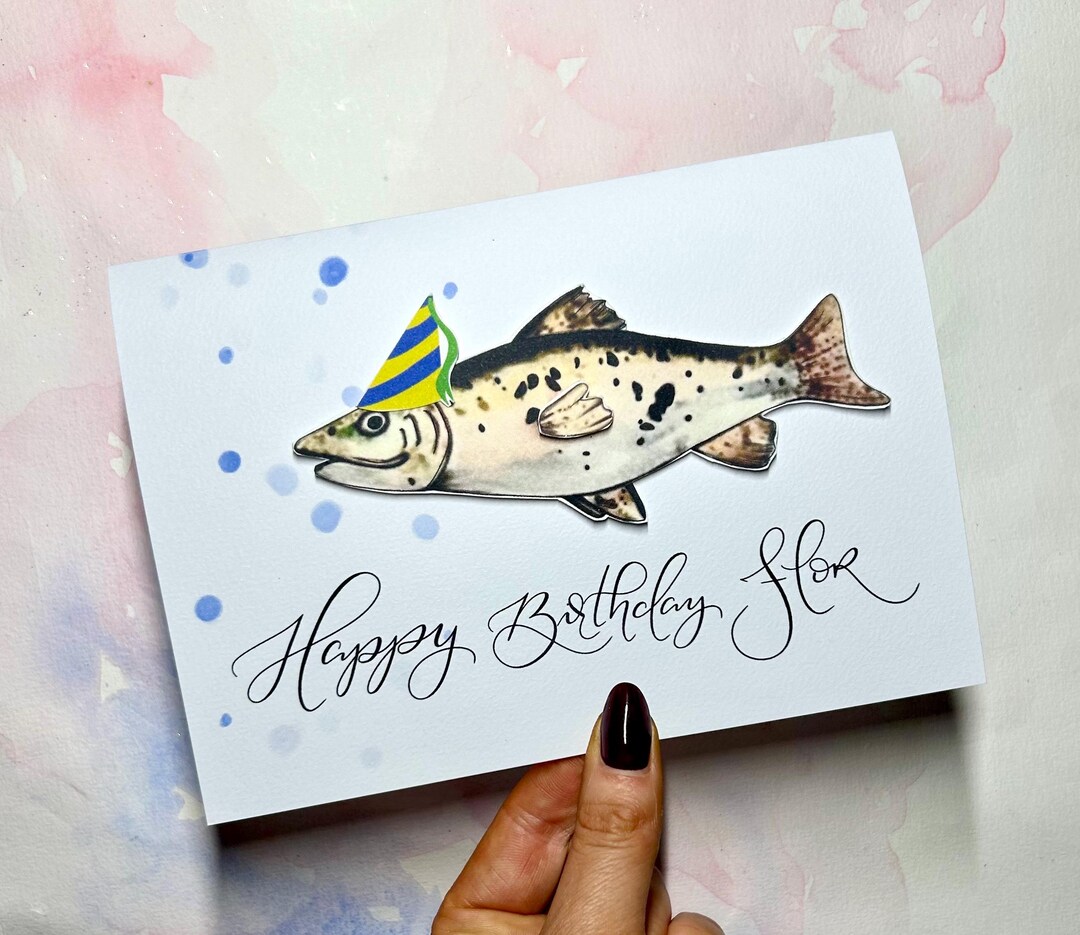 Personalised Fish Birthday Card | Fish Card | Fishing Birthday Card Dad ...