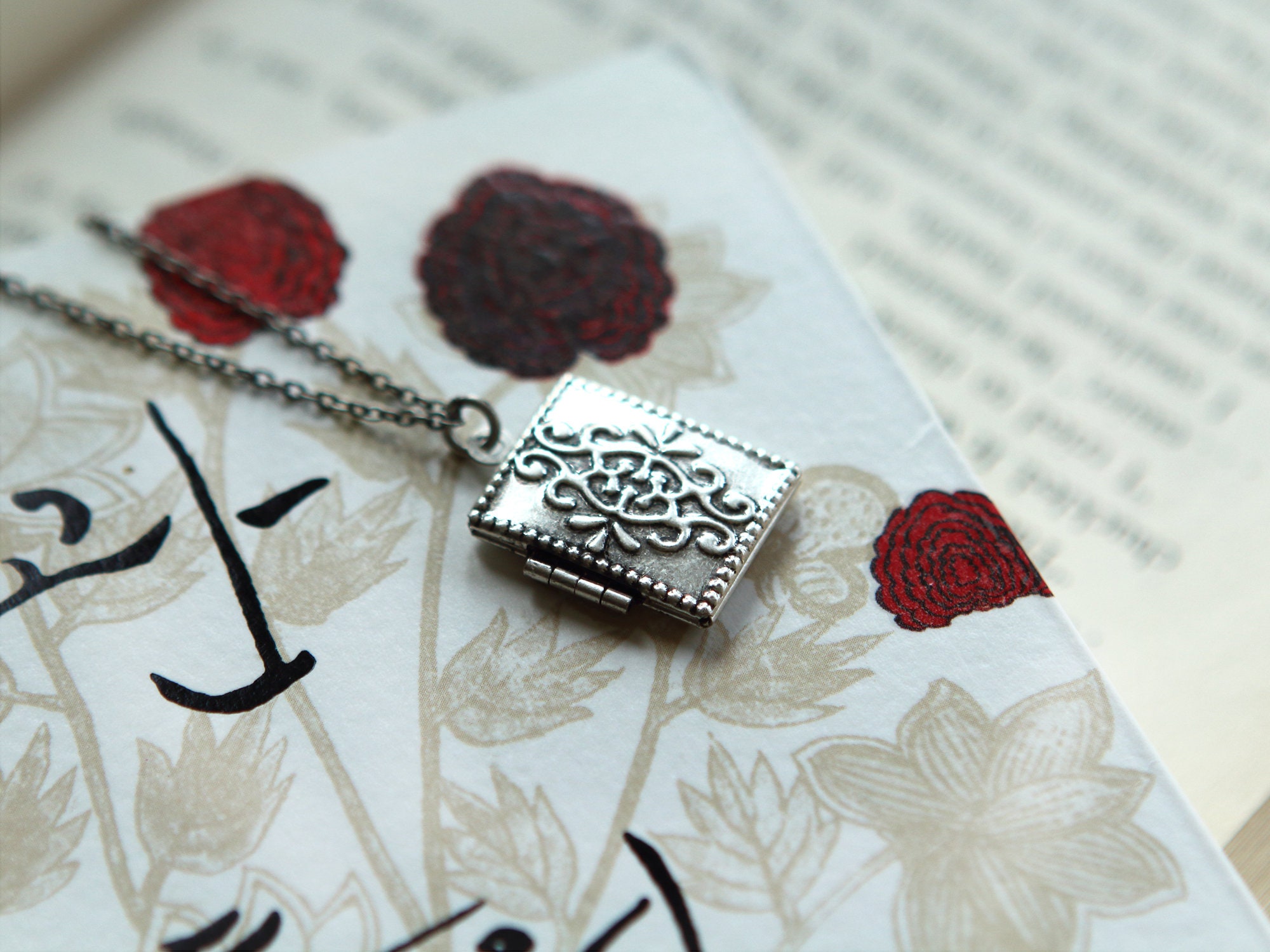 Antique Book Locket Necklace Book Student Gift Locket - Etsy