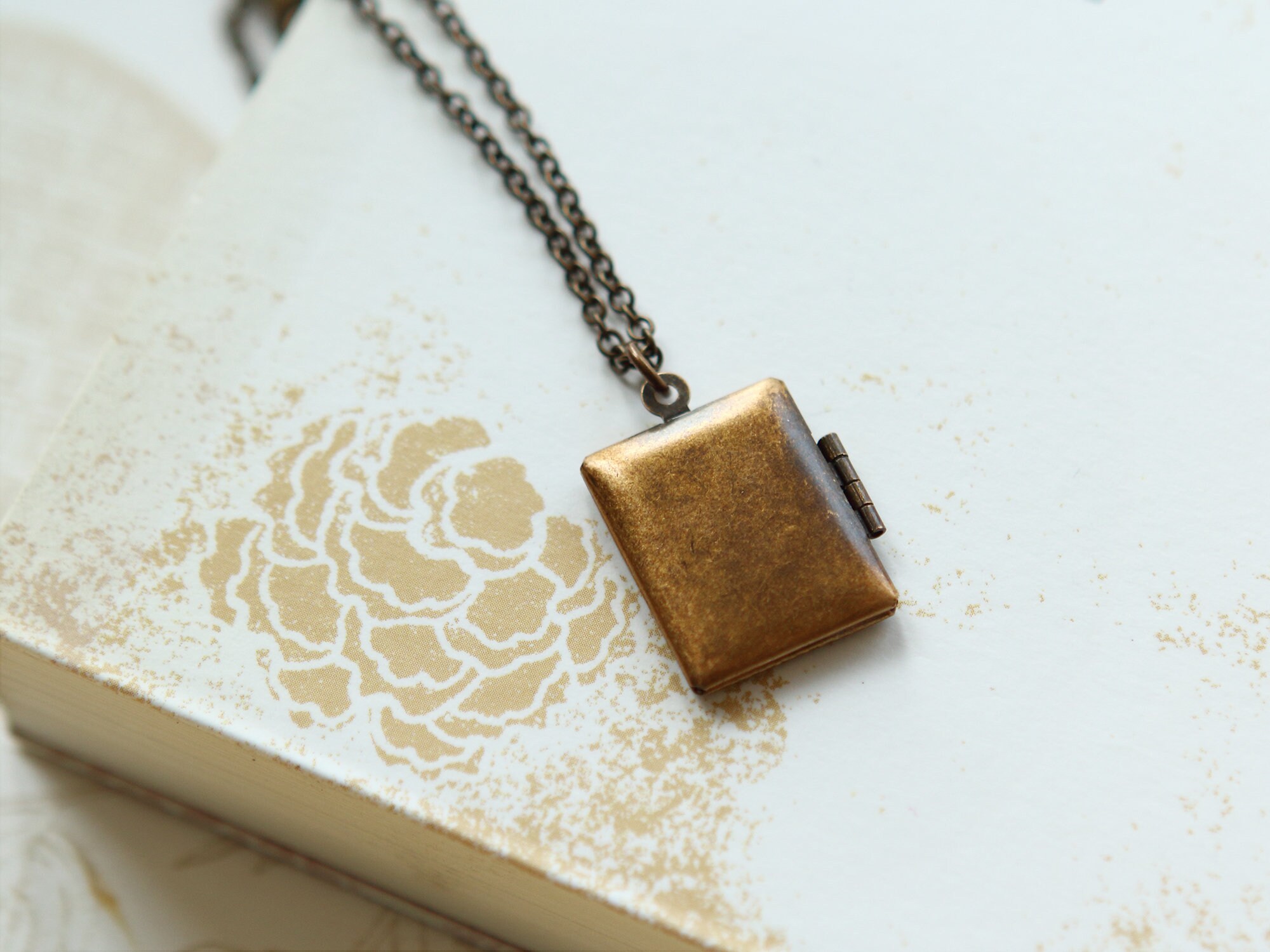 Antique Book Locket Necklace Book Student Gift Locket - Etsy