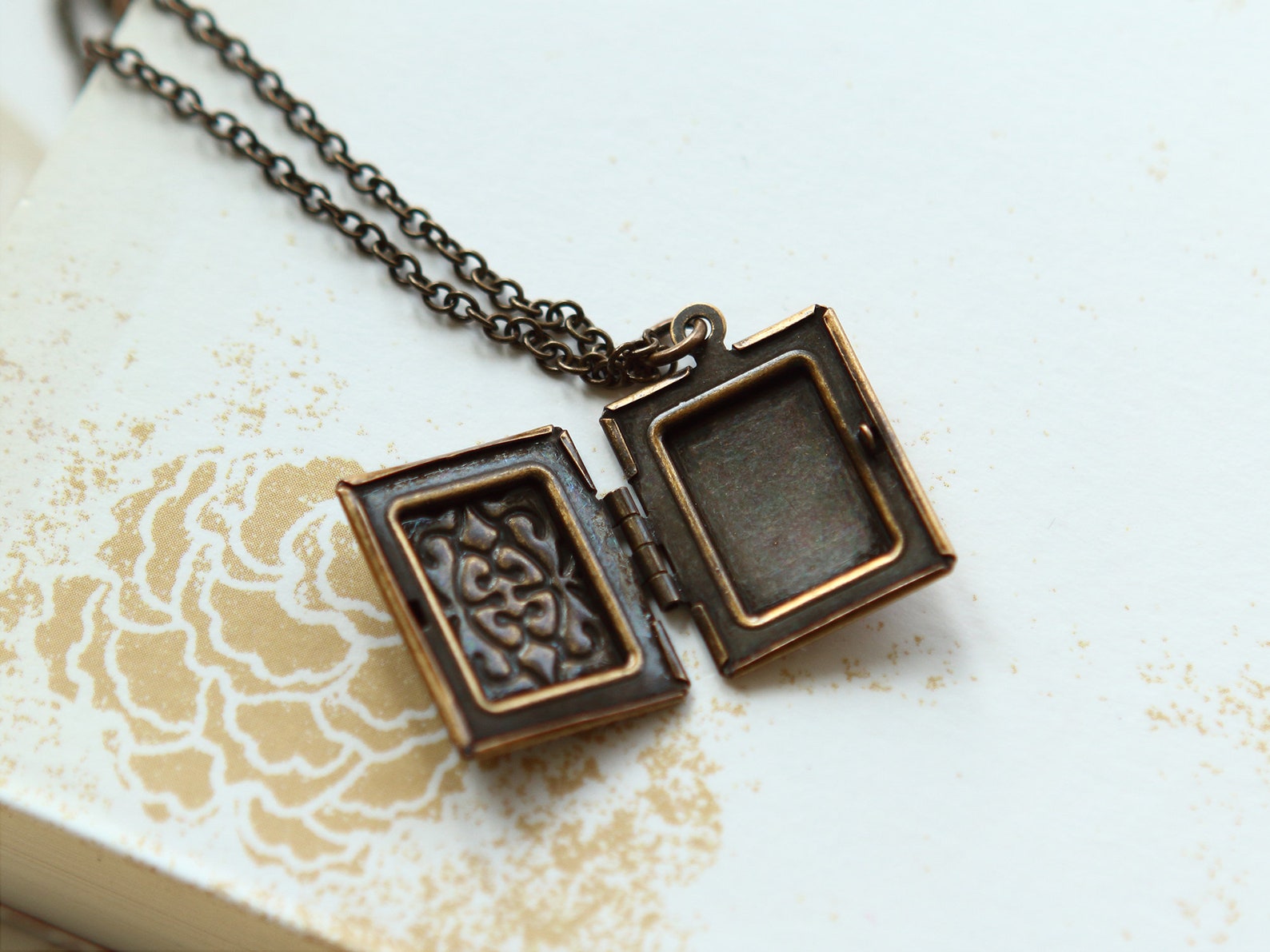 Antique Book Locket Necklace Book Student Gift Locket - Etsy