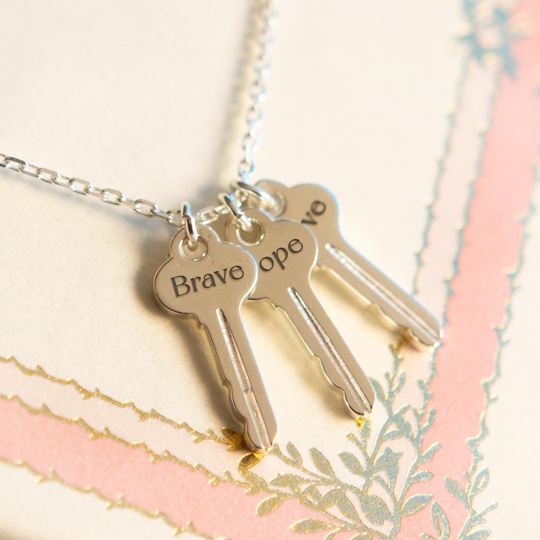Personalized 925 Sterling Silver Key Necklace | Dainty Initial Name Key ...