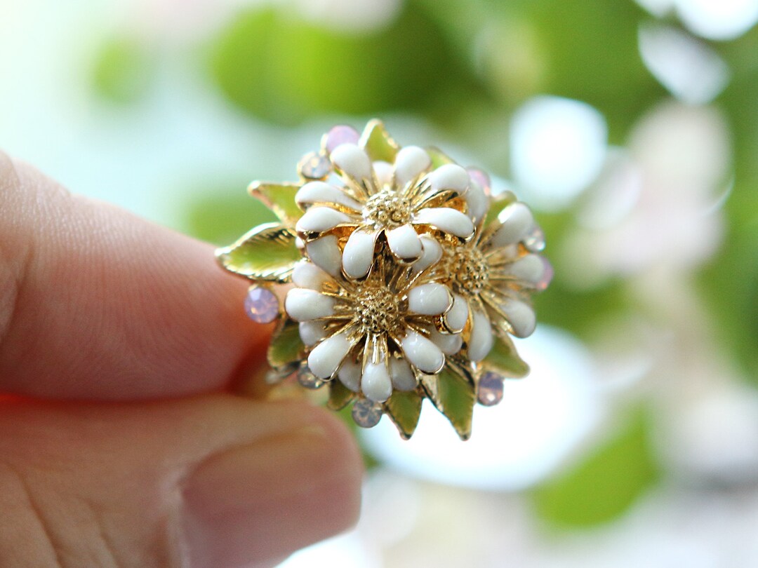 Bouquet Floral Ring, Blossom Flower Adjustable Ring | Botanical Garden ...