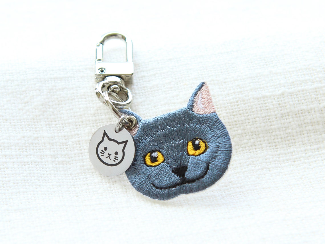 Cute Cat Key Ring Kitten Embroidery Patch Key Ring - Etsy