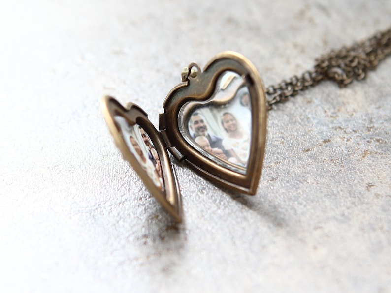 Mirror Vintage Rose Heart Locket Necklace Mirror Locket - Etsy