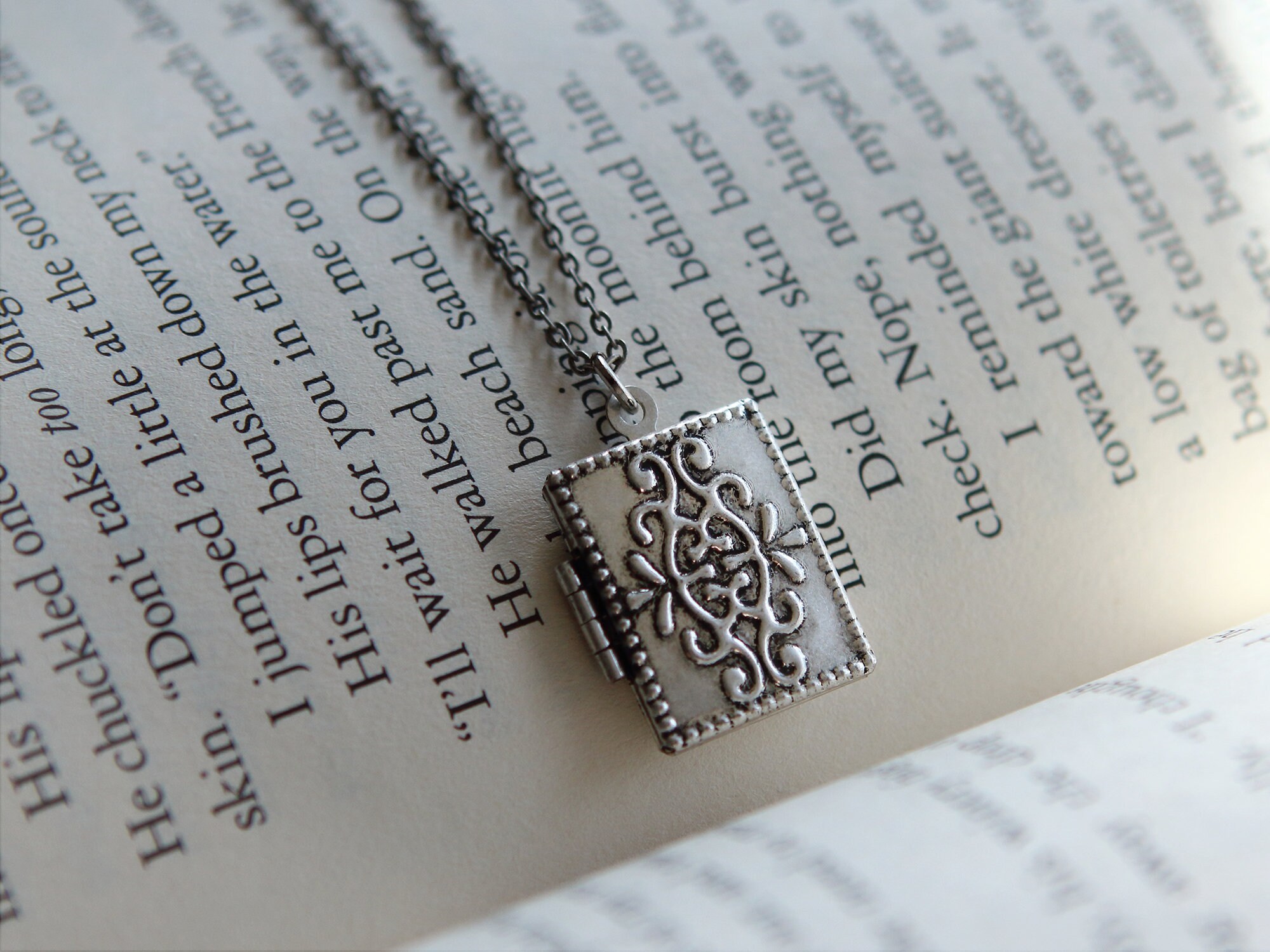 Antique Book Locket Necklace Book Student Gift Locket - Etsy