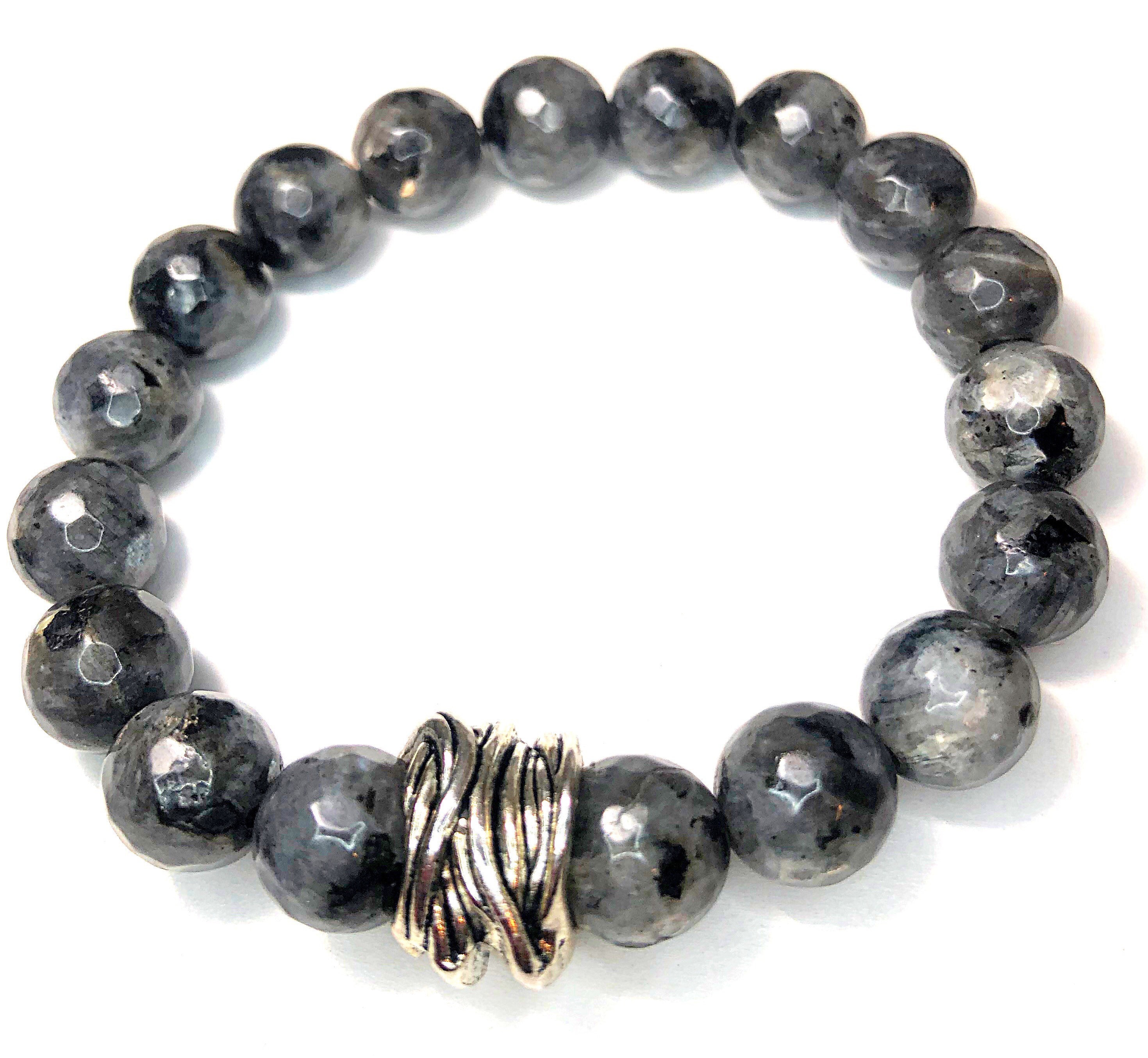 Black Labradorite Gemstone Bracelet | Etsy