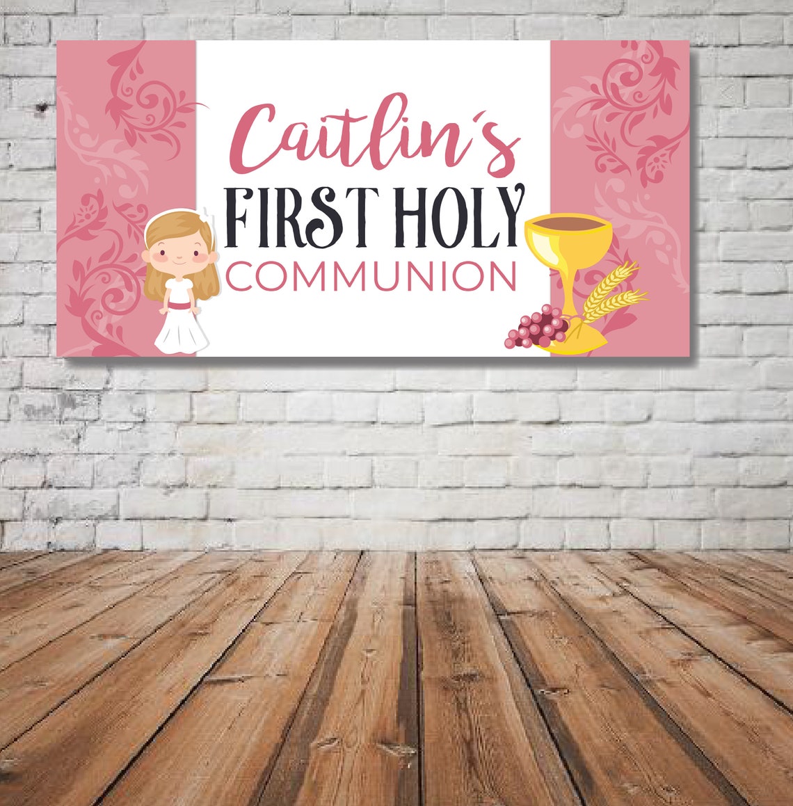 Personalised First Holy Communion Banner Custom First Holy | Etsy