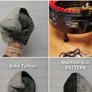 Baby Turban Addi Knitting Machine PATTERN / Newborn Hat Knit Machine ...