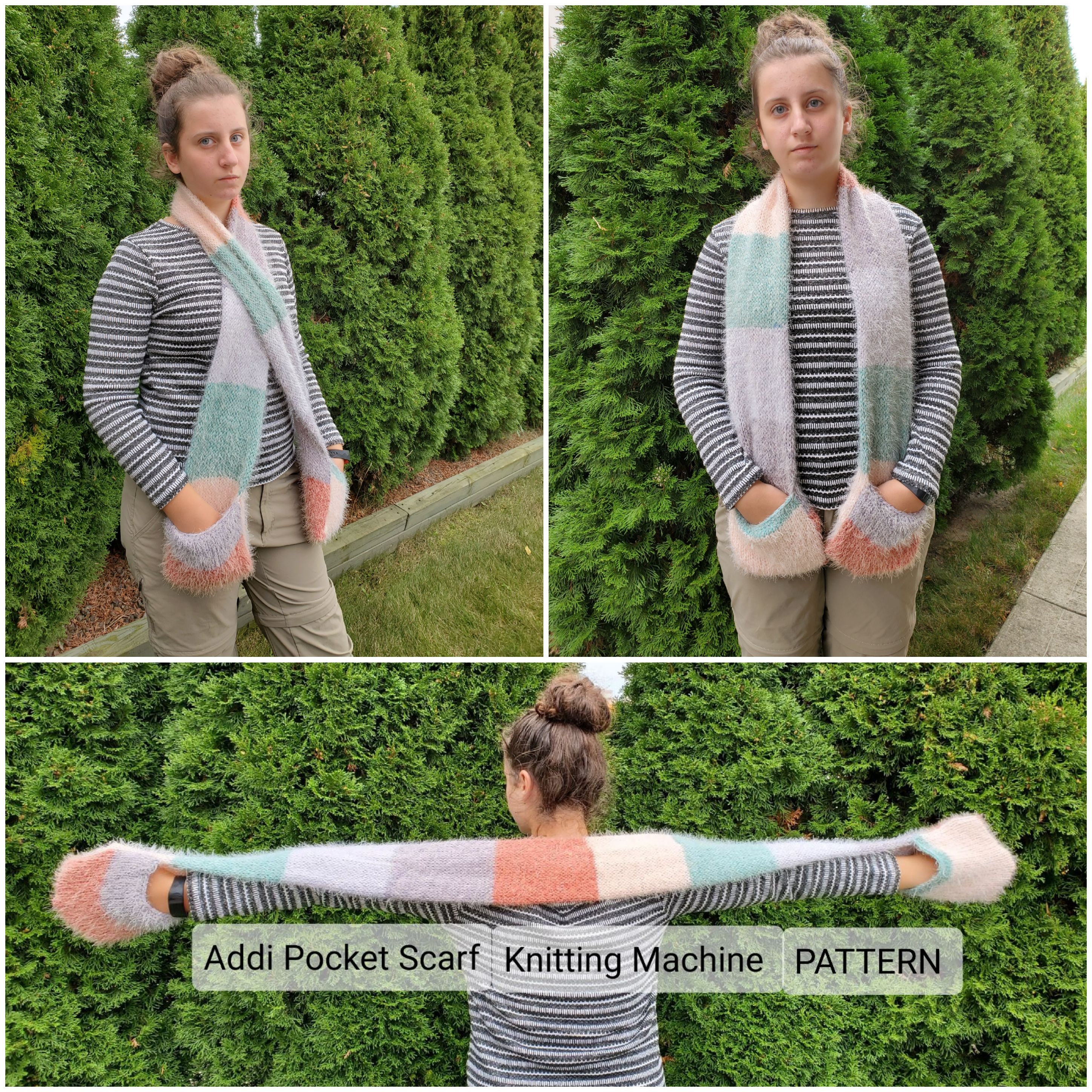Pocket Scarf Addi Knitting Machine Pattern | Sentro Circular Knitting ...