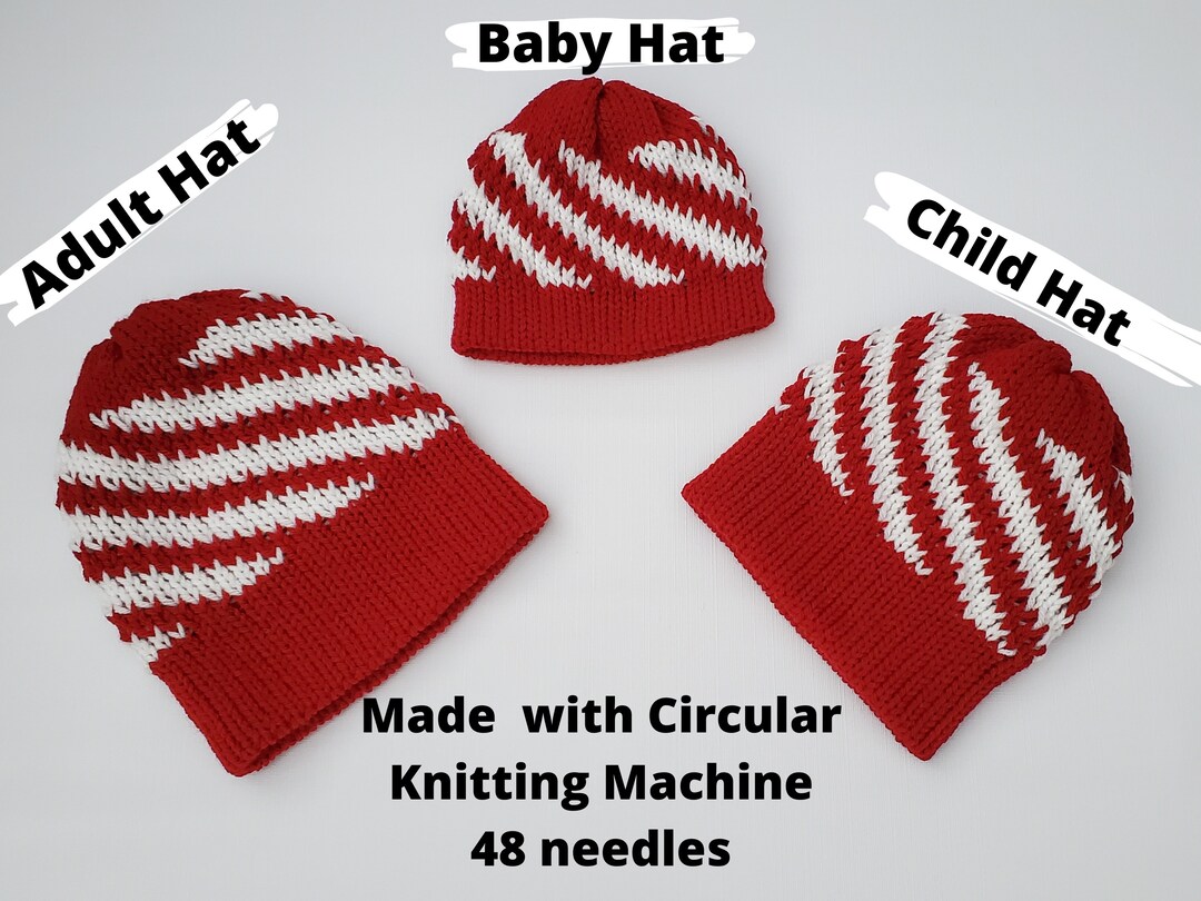 Fair Isle Swirl Hat Machine Knit Pattern for 48 Needles Mommy and Me ...