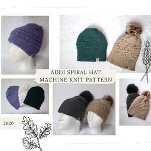 Machine Knit Pattern! Addi Spiral Hat Machine Knit Pattern/ Knitting ...