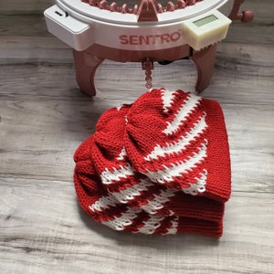Fair Isle Swirl Hat Machine Knit Pattern for 48 Needles | Mommy and Me ...