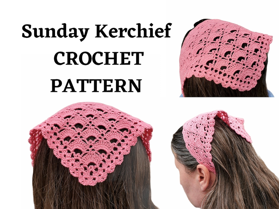 Crochet Bandana Pattern, Sunday Kerchief CROCHET PATTERN, Shawl Crochet ...