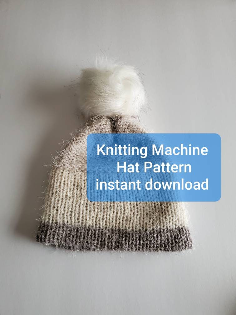 Addi Snowball Hat PDF Machine-knitting PATTERN / Sentro Machine Knit ...