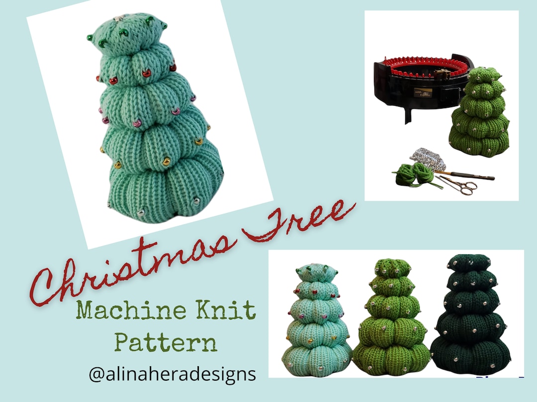 Christmas Tree Machine Knit Pattern | Addi Christmas Tree (with Beads ...