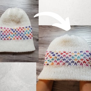 Addi Little Hearts Hat Machine Knit PATTERN | Adult, Child, Newborn Hat ...