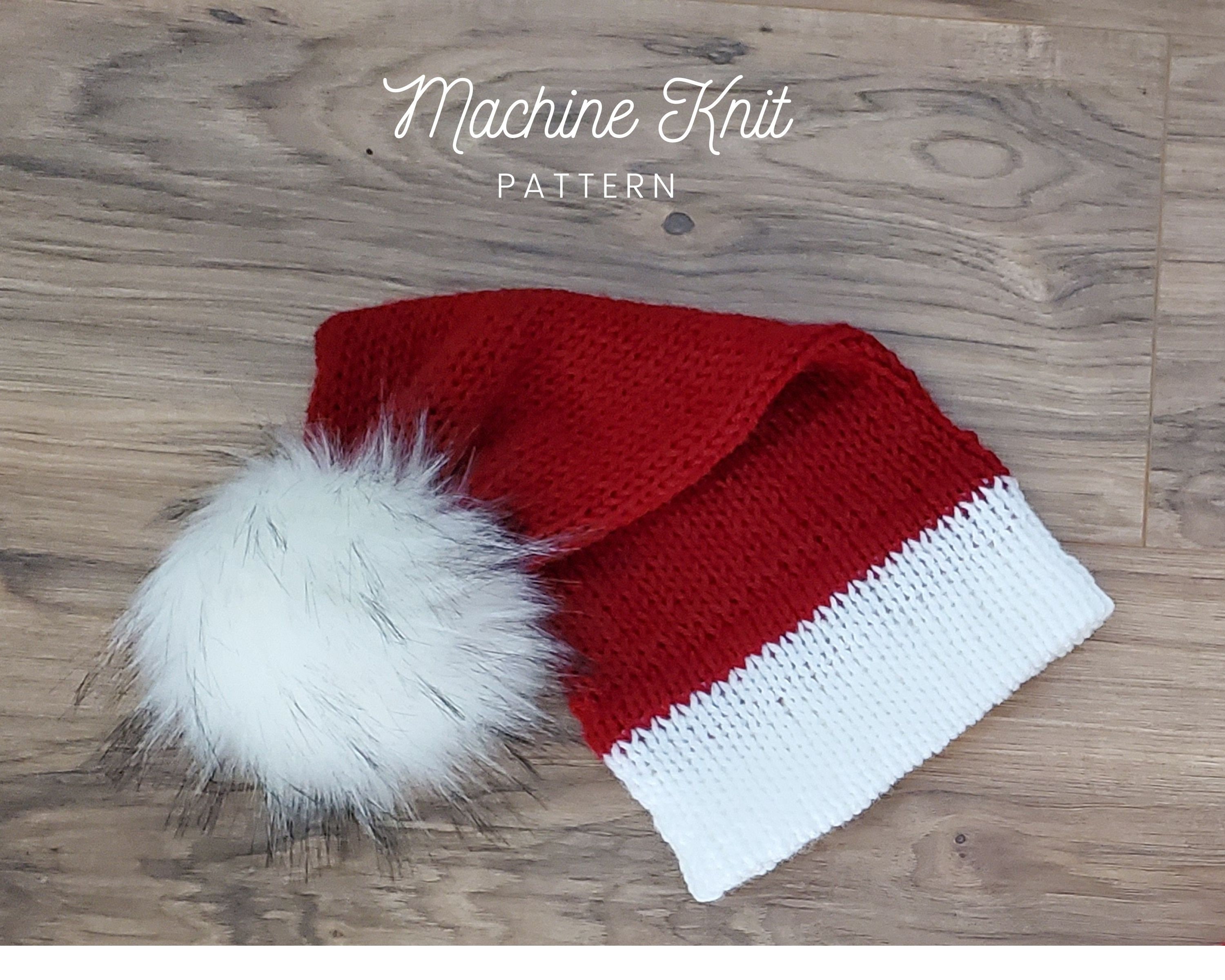 Santa Hat Machine Knit PATTERN / Addi Santa Hat Knitting Machine ...