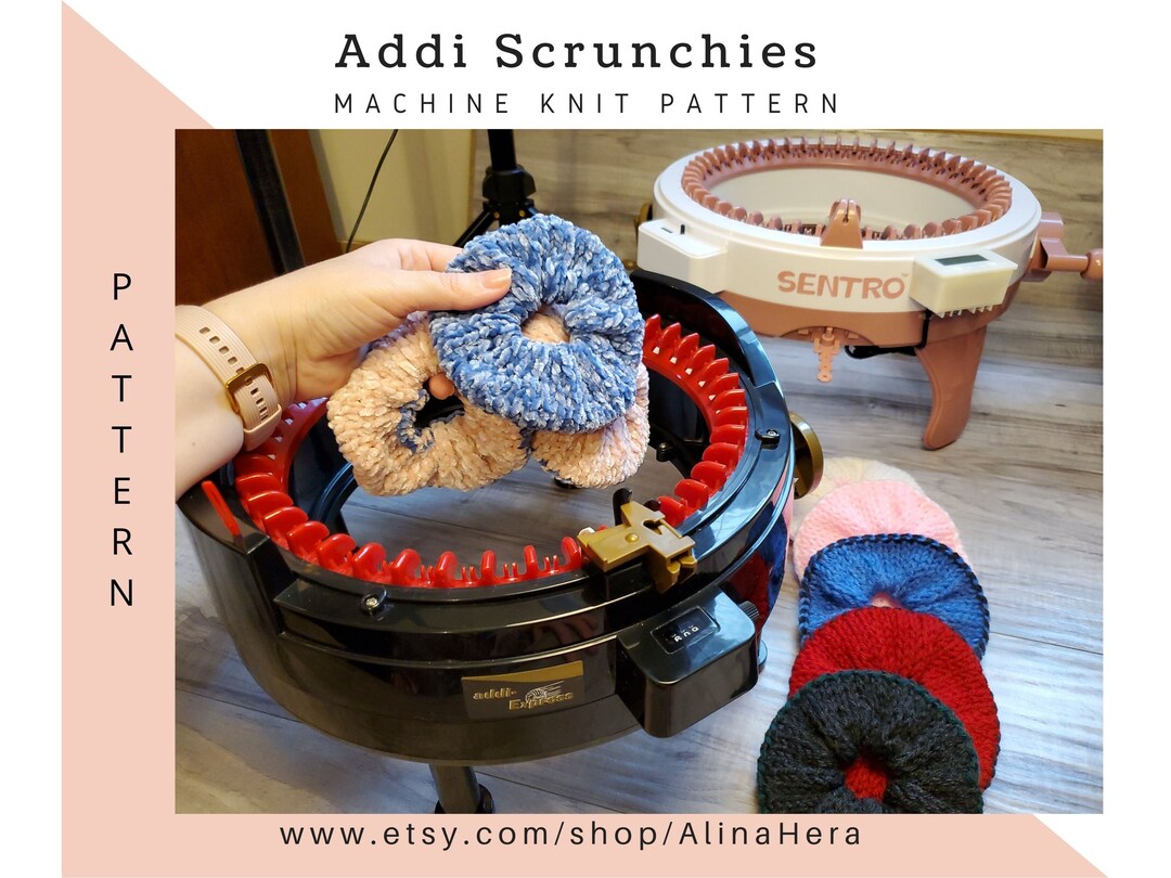 Addi Scrunchies Machine Knit Pattern | Sentro Scrunchies Pattern ...