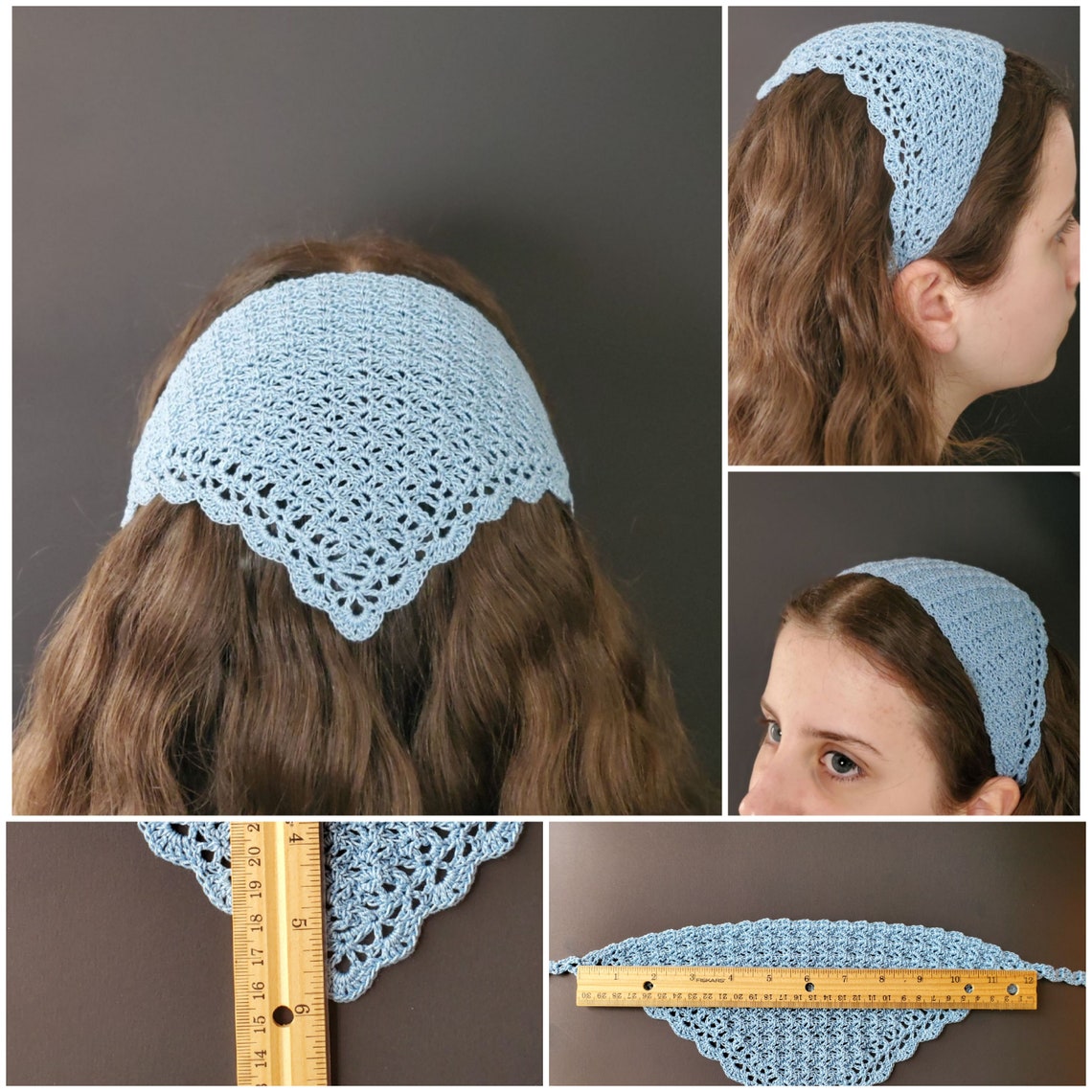 Lacy Crochet Kerchief Pattern Instant Download Head Cover - Etsy