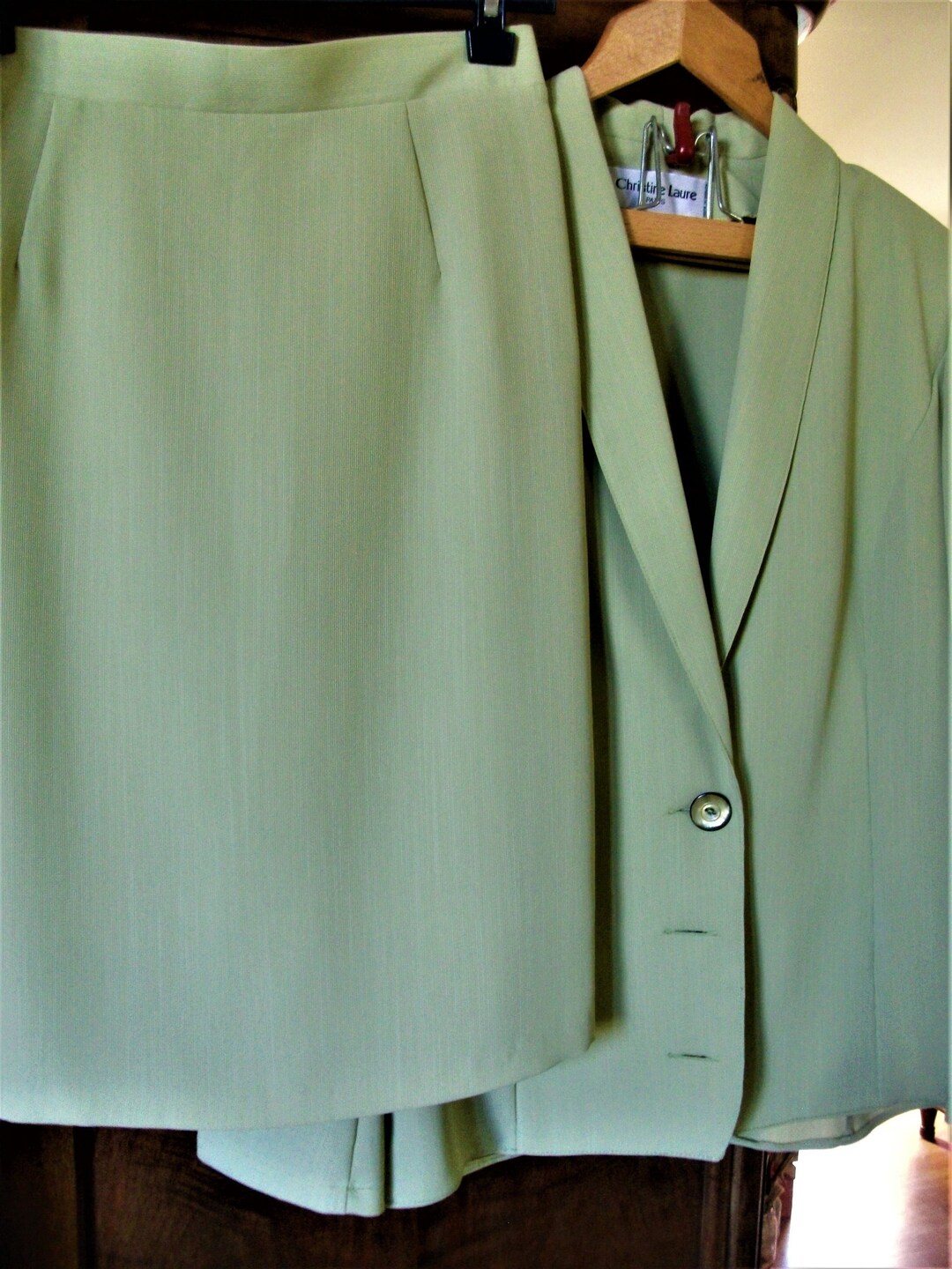 Christine Laure Lime Green Spring Jacket and Skirt Set - Etsy