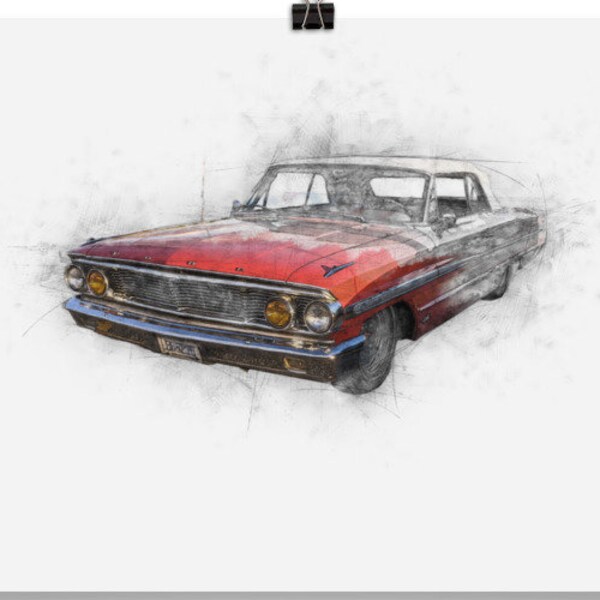 Vintage Ford Galaxie Poster - Etsy
