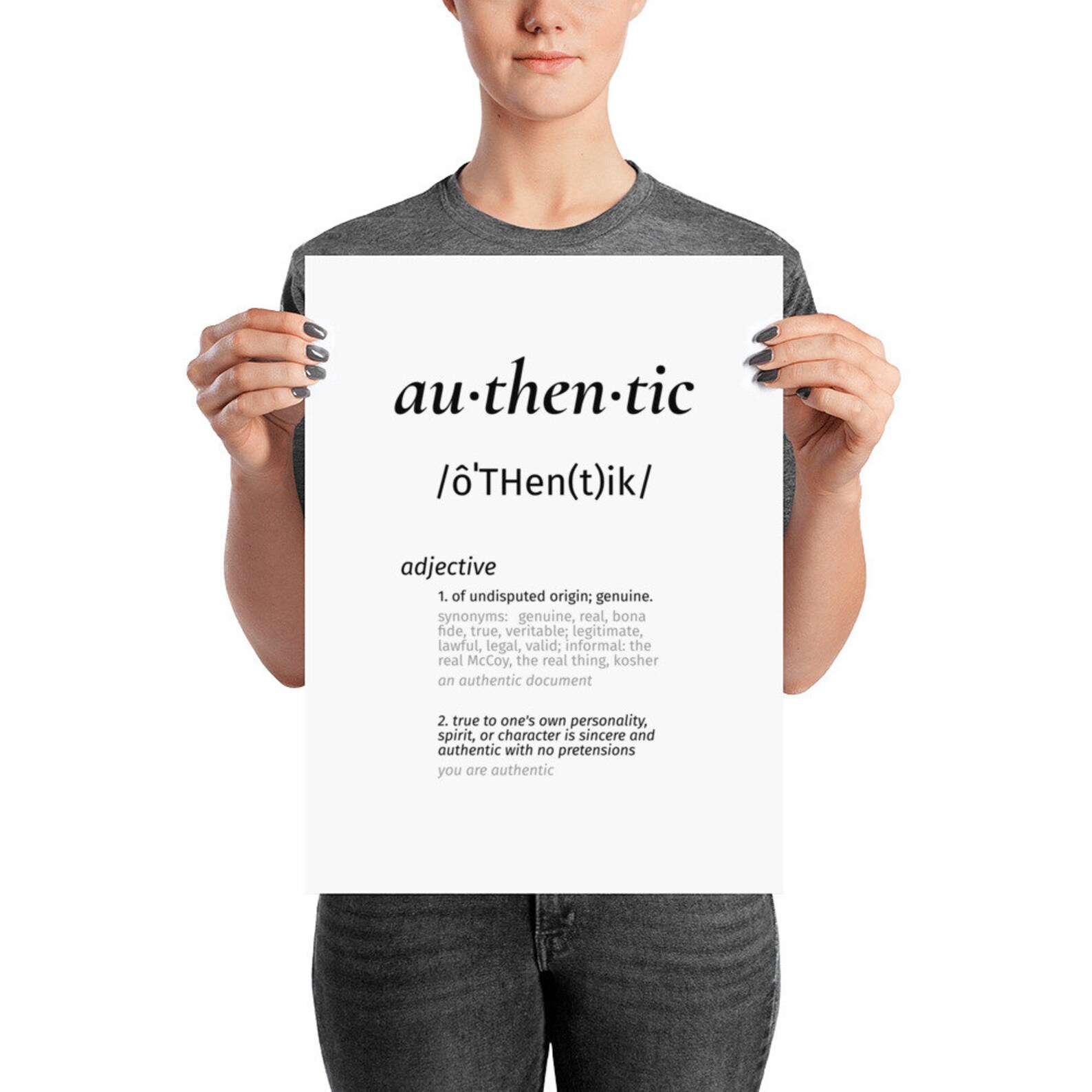 Authentic Word Definition Art Poster - Etsy
