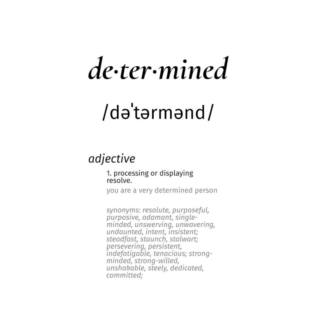 Determined Word Definition Art Print - Etsy